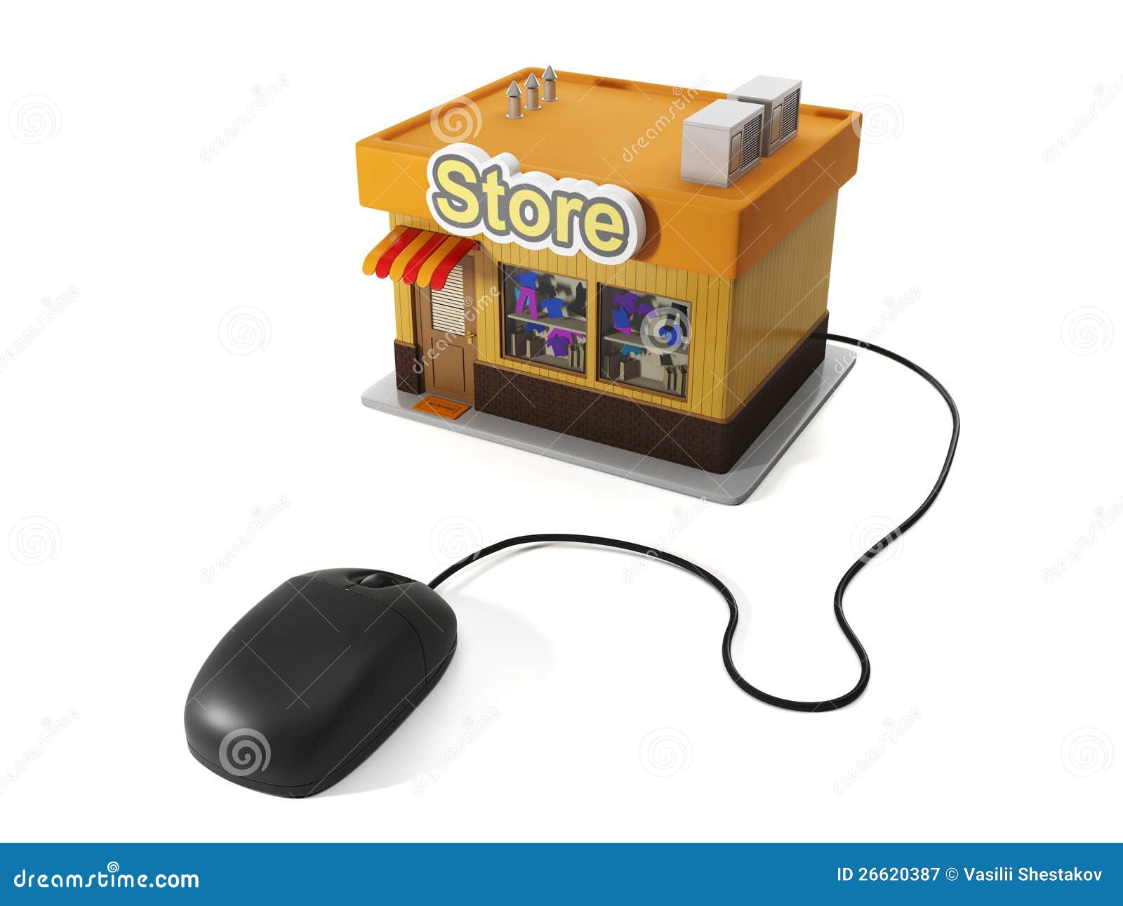3d Illustration of Internet Shop Stock Illustration - Illustration of ...