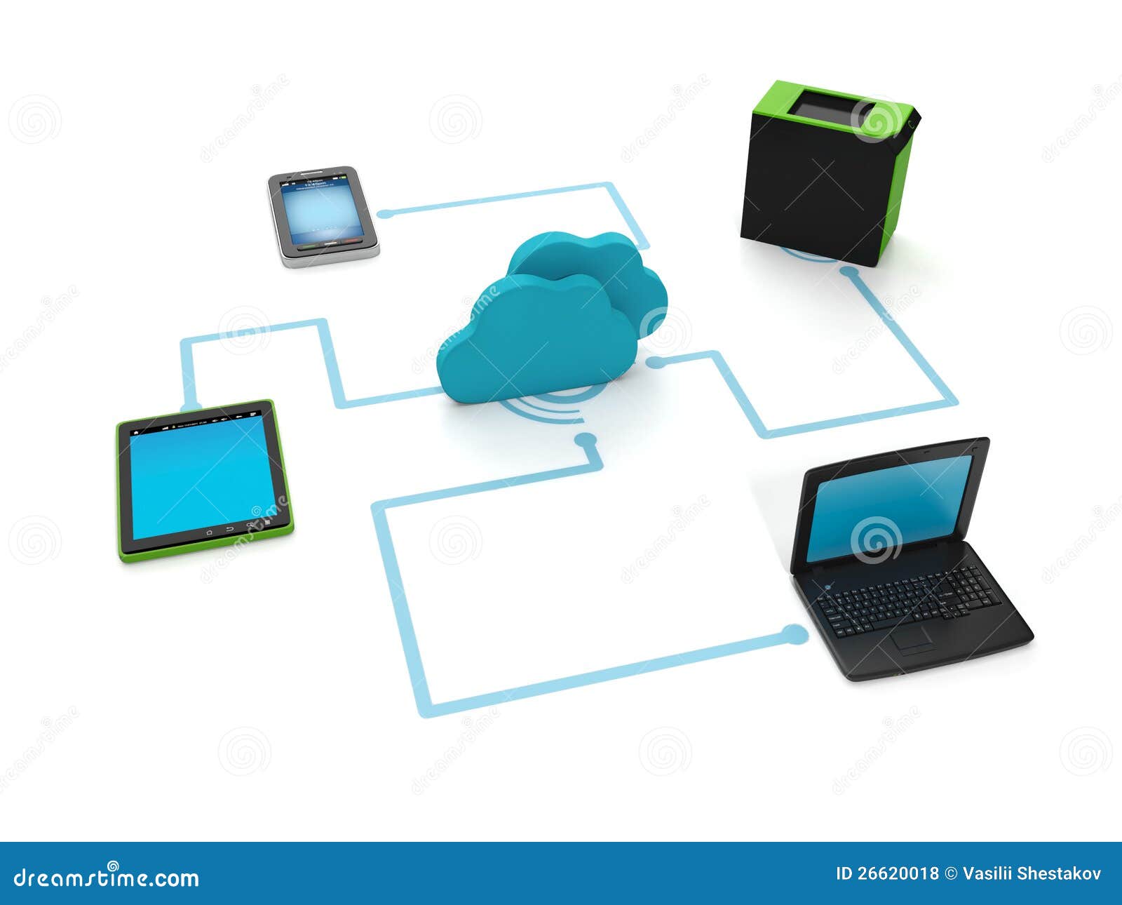 3d Illustration of Internet Technology. Stock Illustration ...