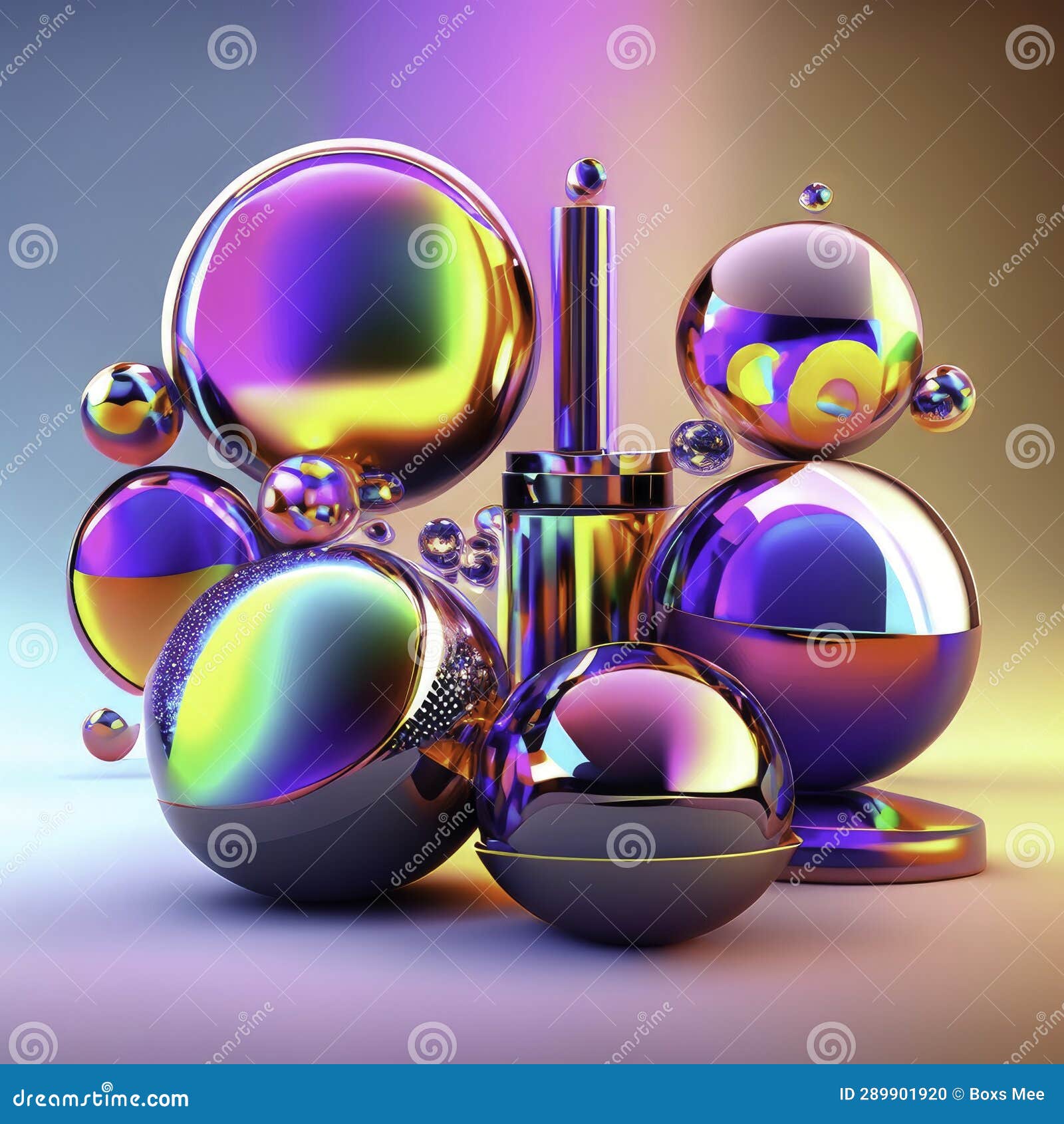 3d Illustration of a Lot of Colorful Spheres and Bubbles. 3d Rendering ...