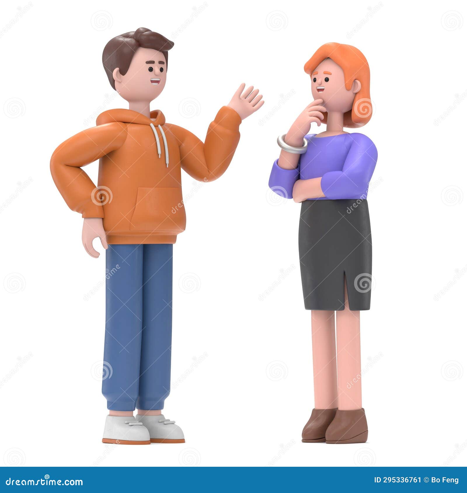 3D Illustration of People Talking and Discussing. Communication and ...