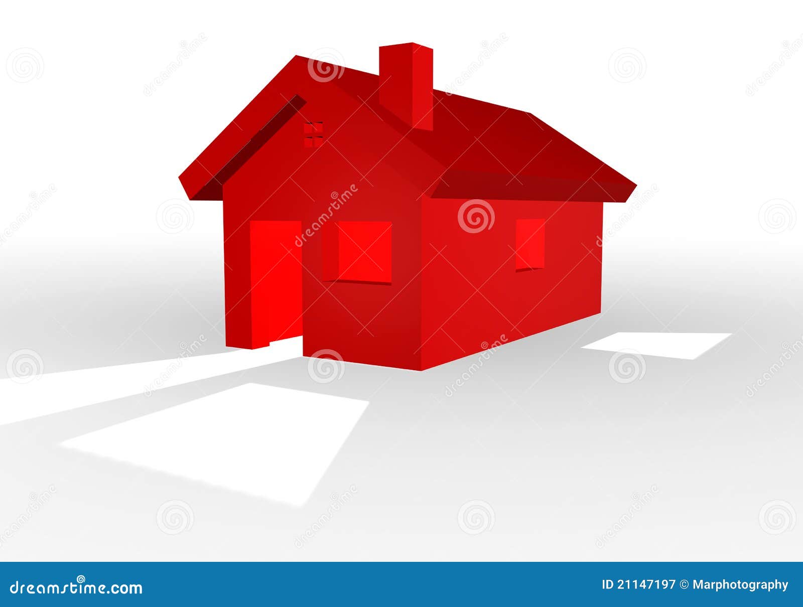 3D Illustration of a Red House Stock Illustration - Illustration of ...