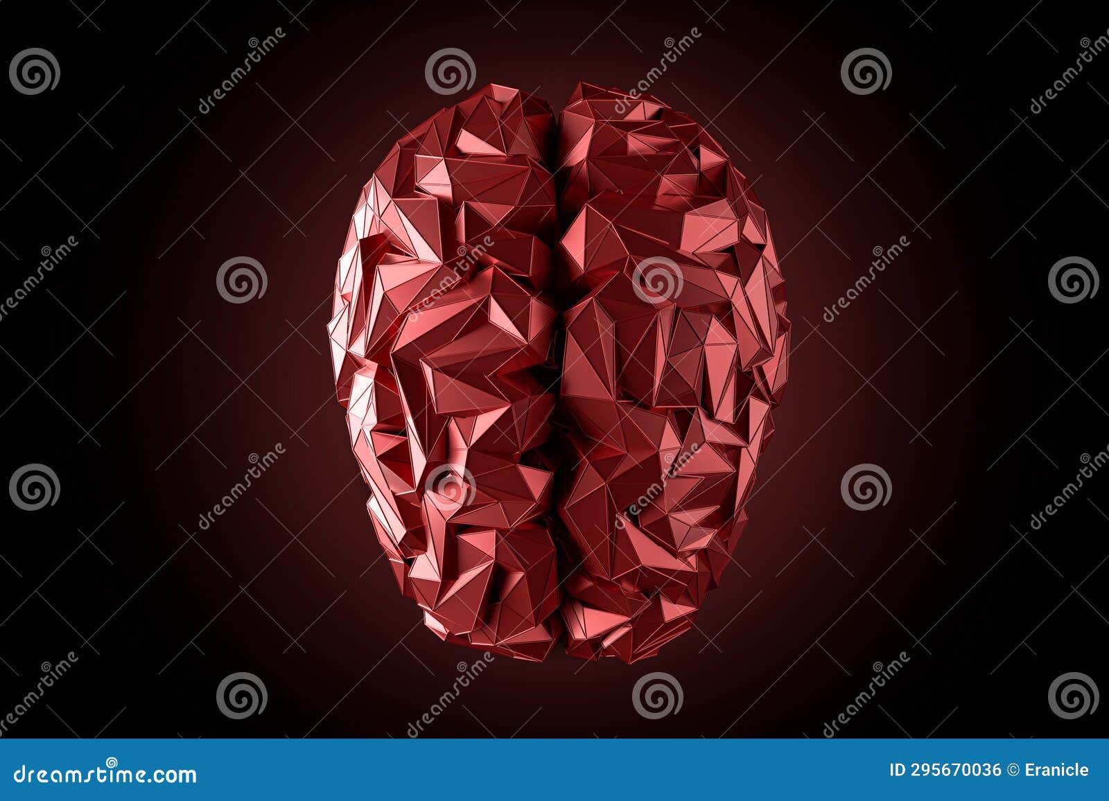 3d Illustration of Stylized Low-poly Brain Symbolizes Intelligence and ...