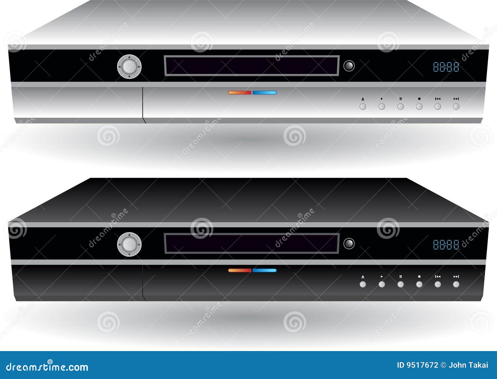 3D Image of 2 DVRs stock vector. Illustration of player - 9517672