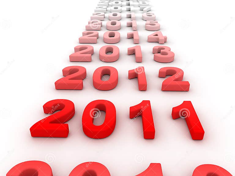 3D Image of 2011 Isolated (Red) Stock Illustration - Illustration of ...