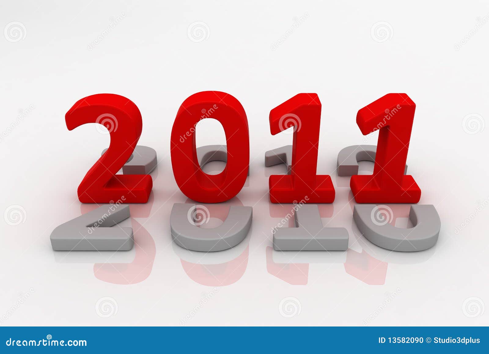 3D Image of 2011 Isolated (Red) Stock Illustration - Illustration of ...