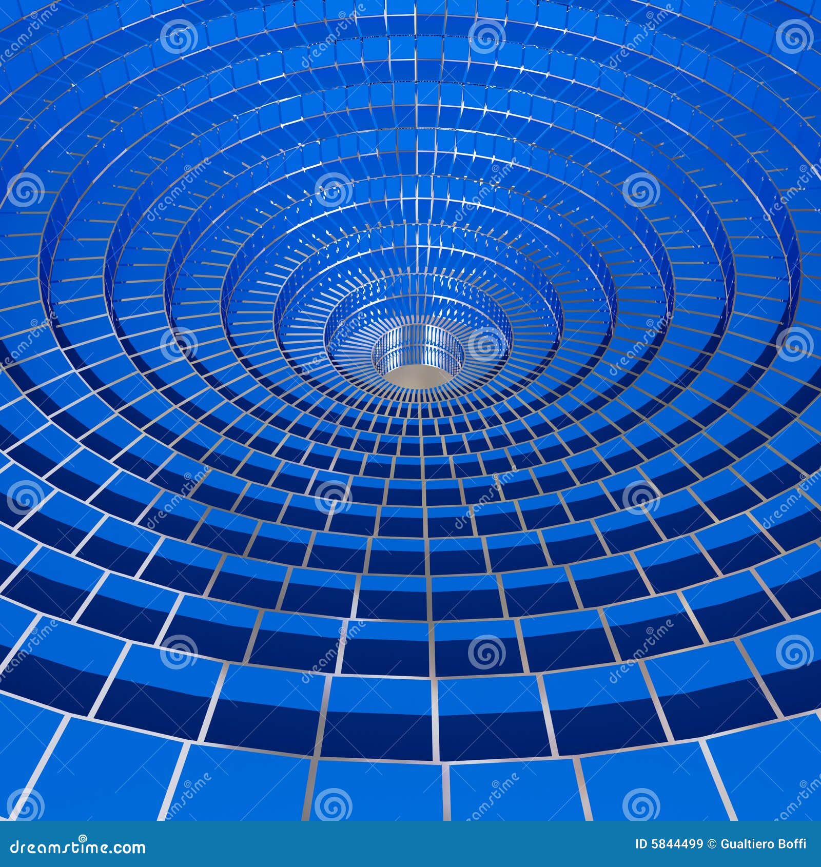 3d Image of Blue 3d Circle Wired Background Stock Illustration ...
