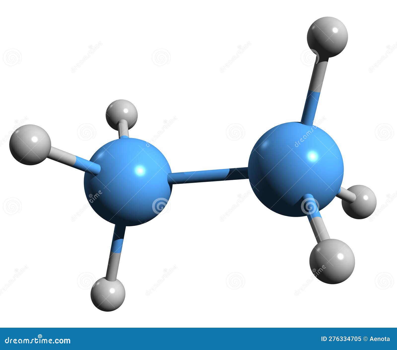 3D Image of Ethane Skeletal Formula Stock Illustration - Illustration ...