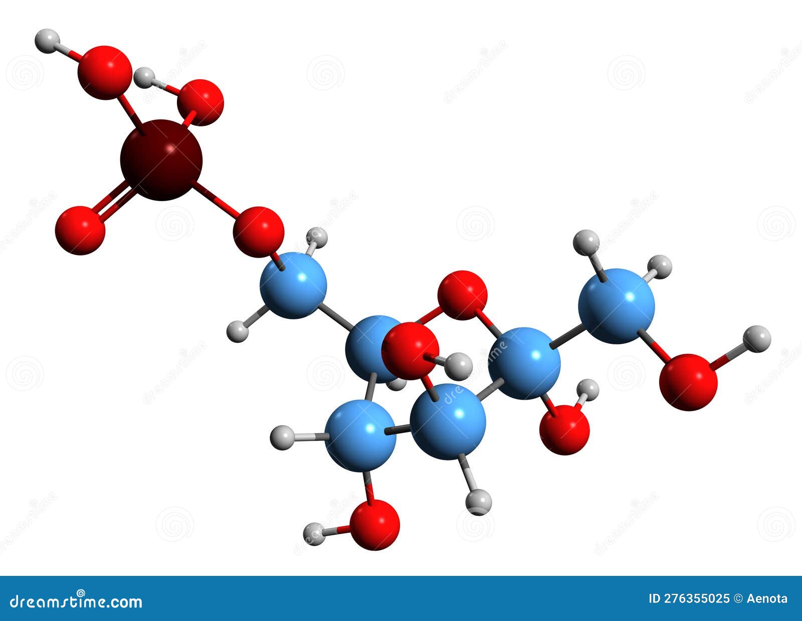 3D Image of Fructose 6-phosphate Skeletal Formula Stock Illustration ...