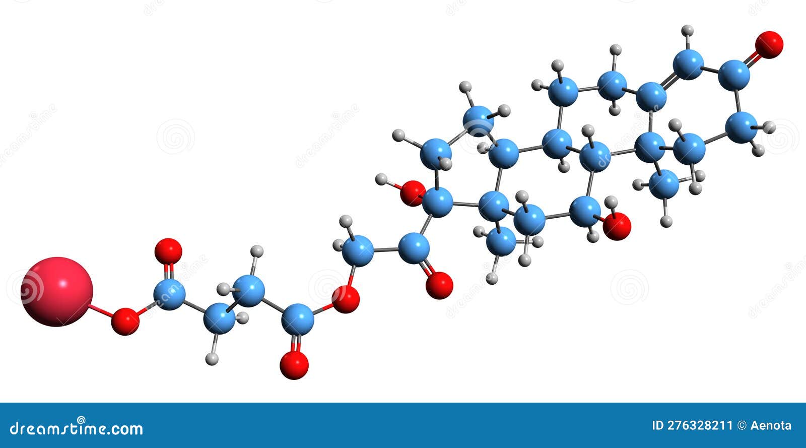 3d Image Of Hydrocortisone Sodium Succinate Skeletal Formula Stock