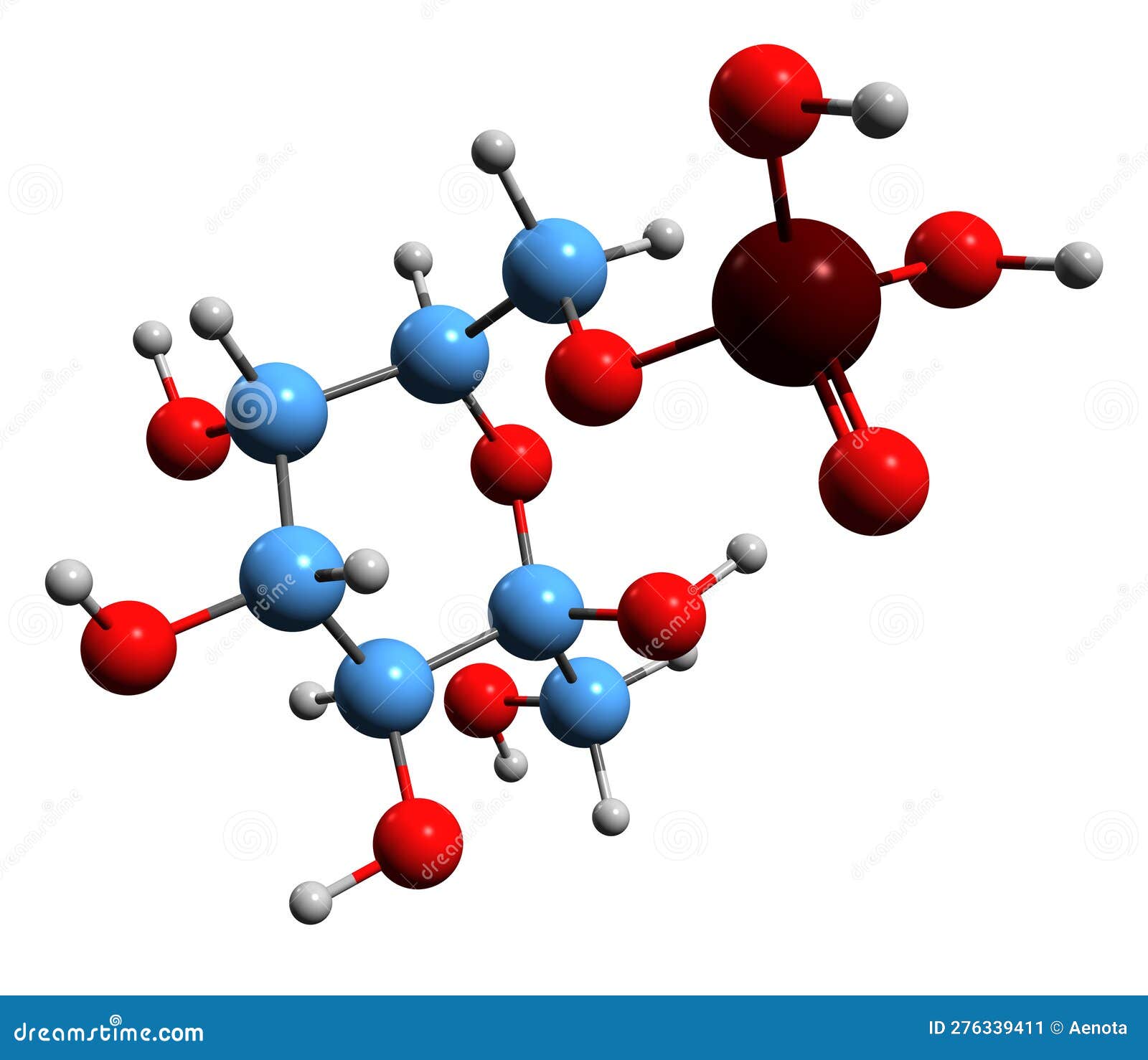 3D Image of Sedoheptulose 7-phosphate Skeletal Formula Stock ...