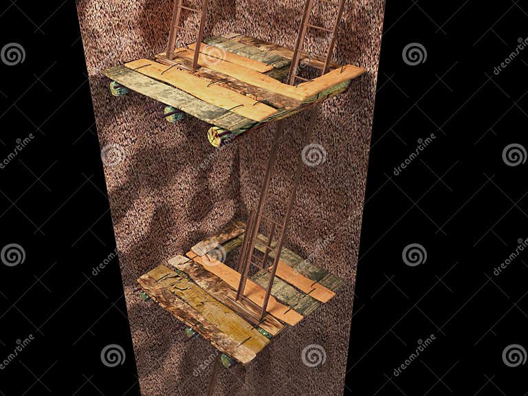 3d Image of the Underground Mine Stock Illustration - Illustration of ...