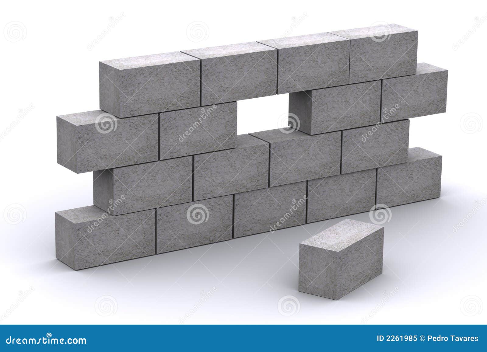 3d Incomplete Concrete Wall Stock Illustration - Illustration of ...