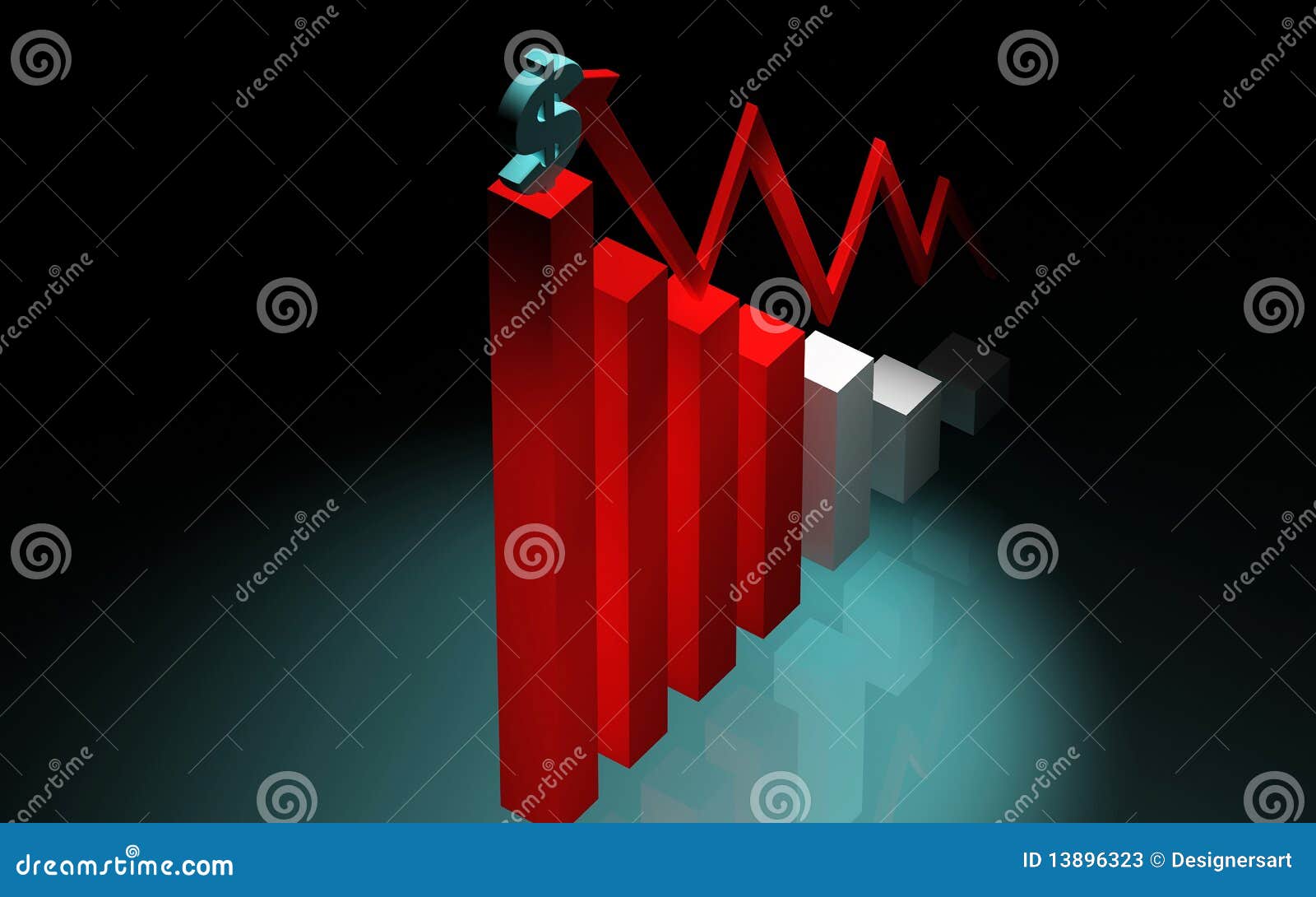 3d Increase Graph and Dollar Stock Illustration - Illustration of ...