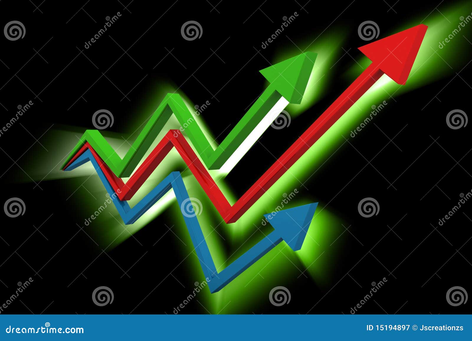 3d increasing color graph stock illustration. Illustration of blue ...