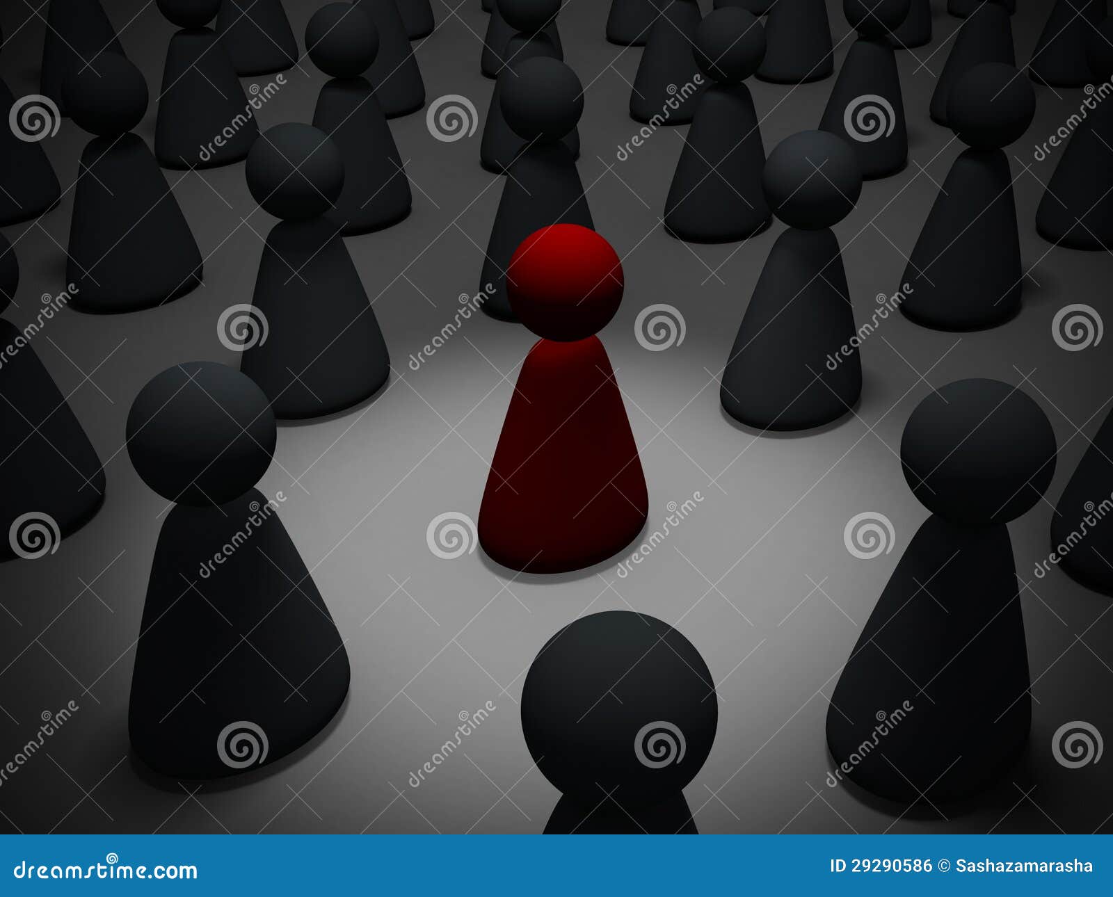 3d Individual Human Stand in the Crowd Stock Illustration ...