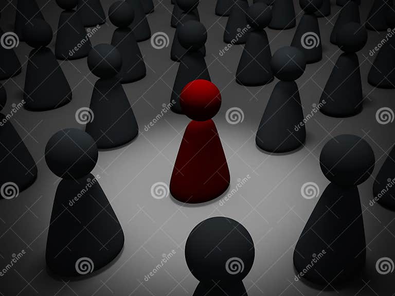 3d Individual Human Stand in the Crowd Stock Illustration ...