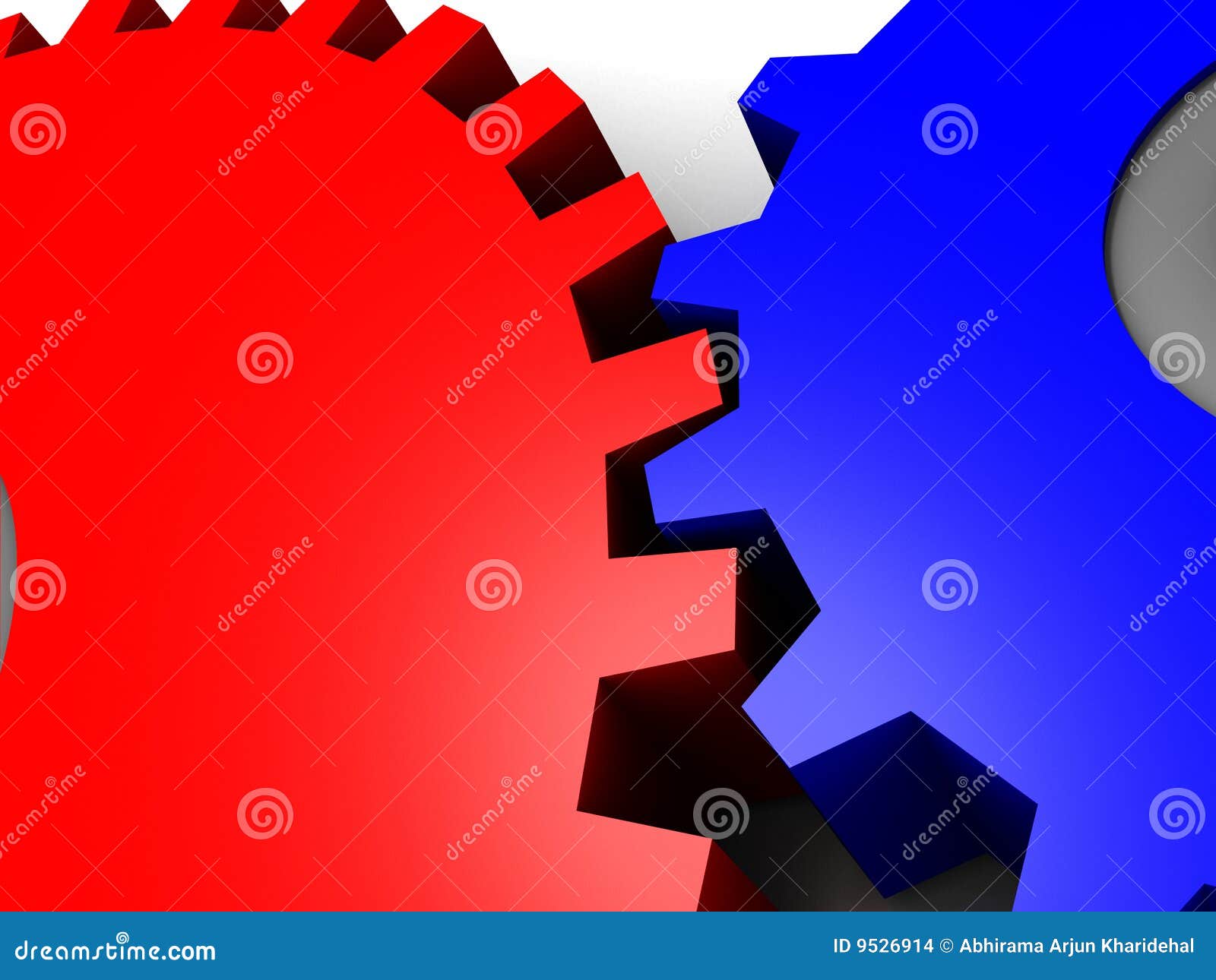 3D Interlocked gears stock illustration. Illustration of plastic - 9526914