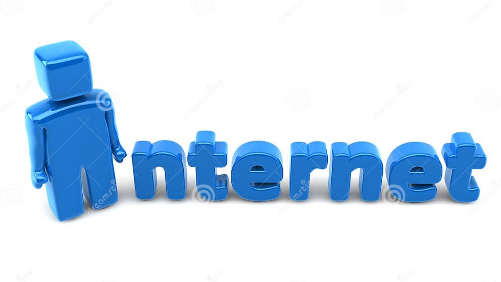 3D internet man stock illustration. Illustration of contact - 16610396