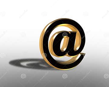 3D Internet Symbol for Email at Sign Stock Illustration - Illustration ...