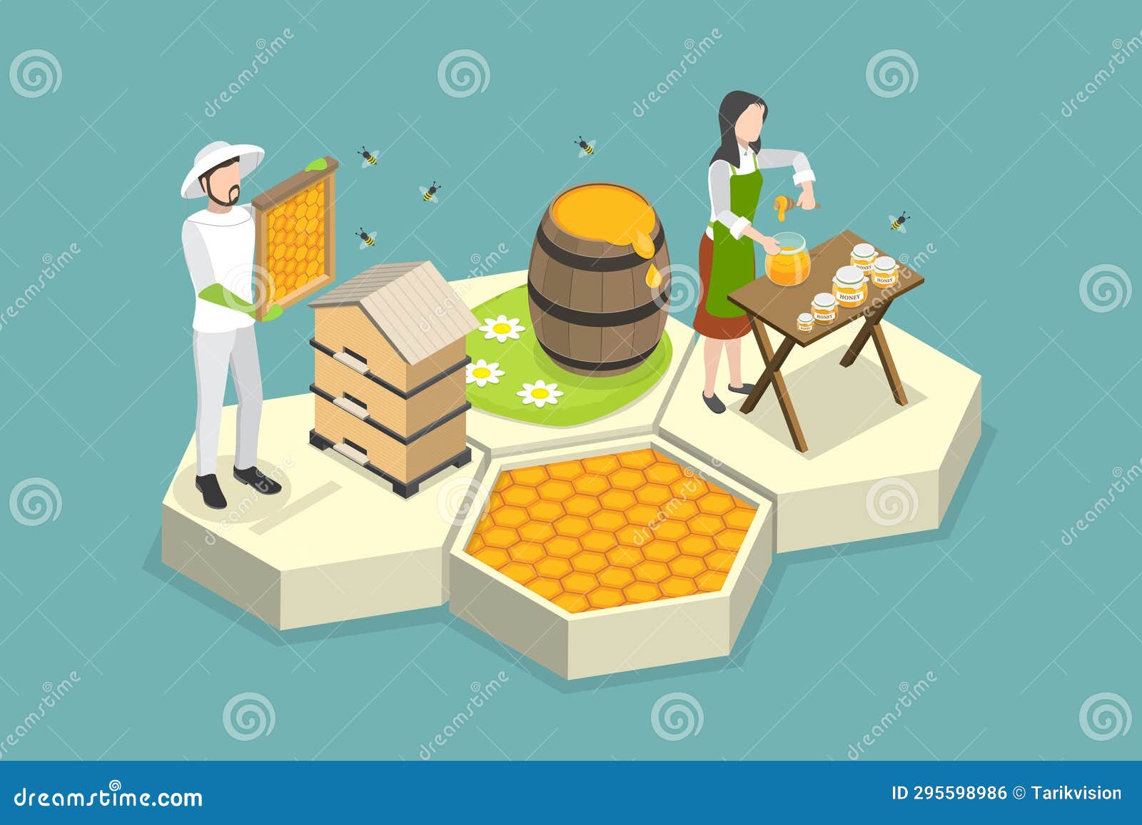 3D Isometric Flat Vector Illustration of Beekeeper Stock Vector - Illustration of business, icon ...