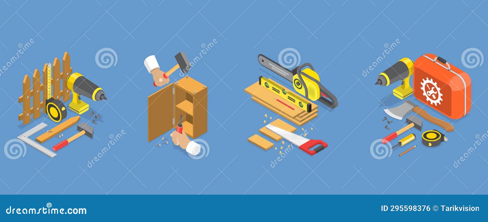 3D Isometric Flat Vector Illustration of Carpentry Stock Vector - Illustration of maker, concept ...
