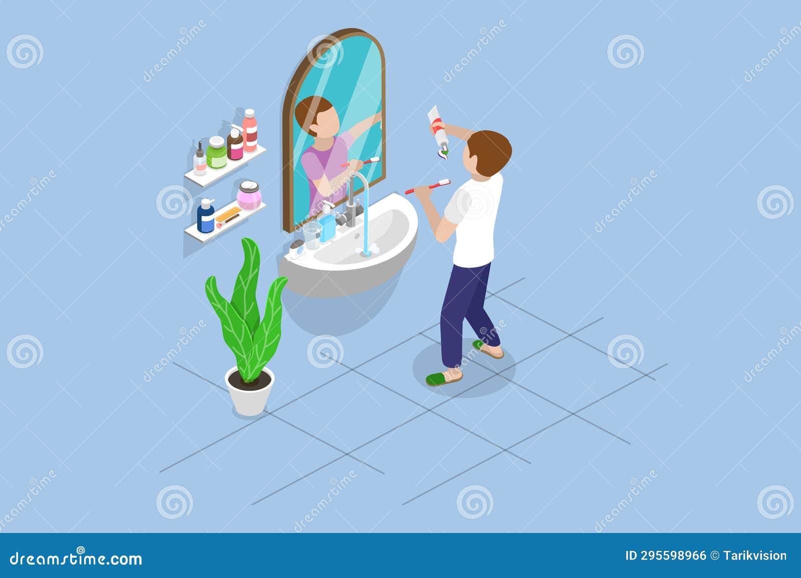 3D Isometric Flat Vector Illustration of Cleanliness and Hygiene Stock ...