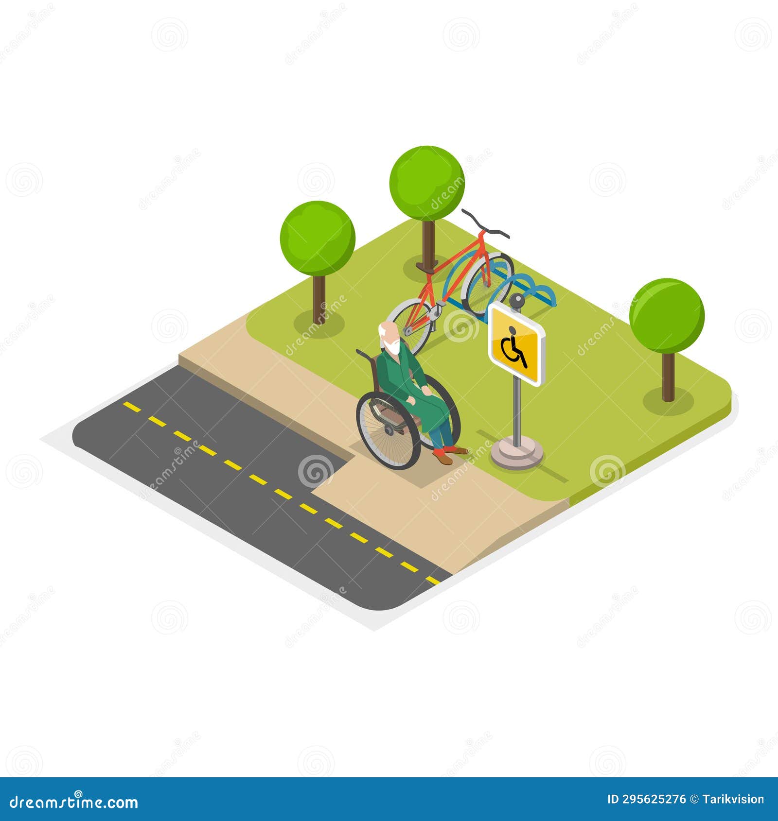 3D Isometric Flat Vector Illustration of Disability Accessibility. Item ...
