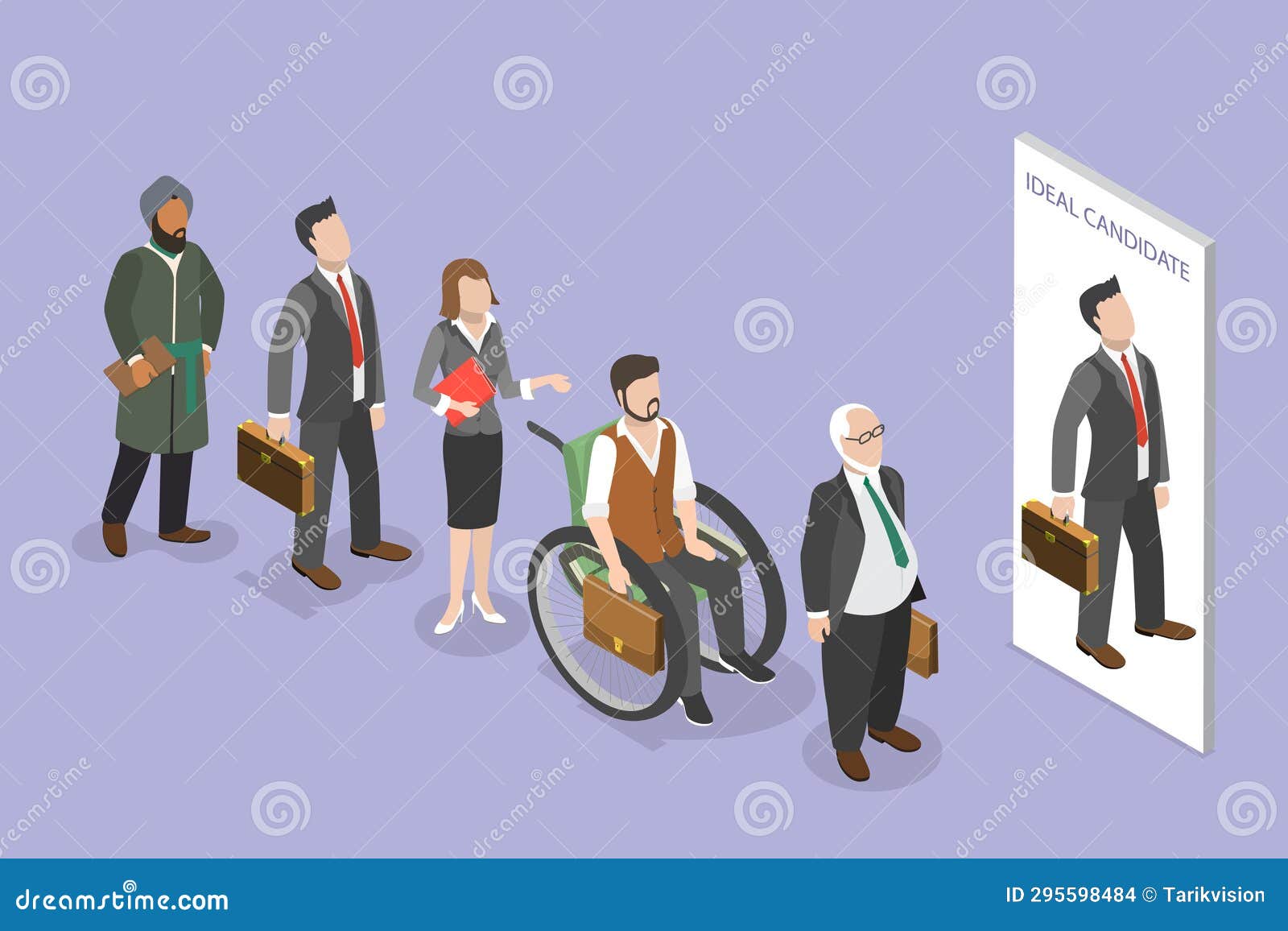 3D Isometric Flat Vector Illustration of Employment Interview ...