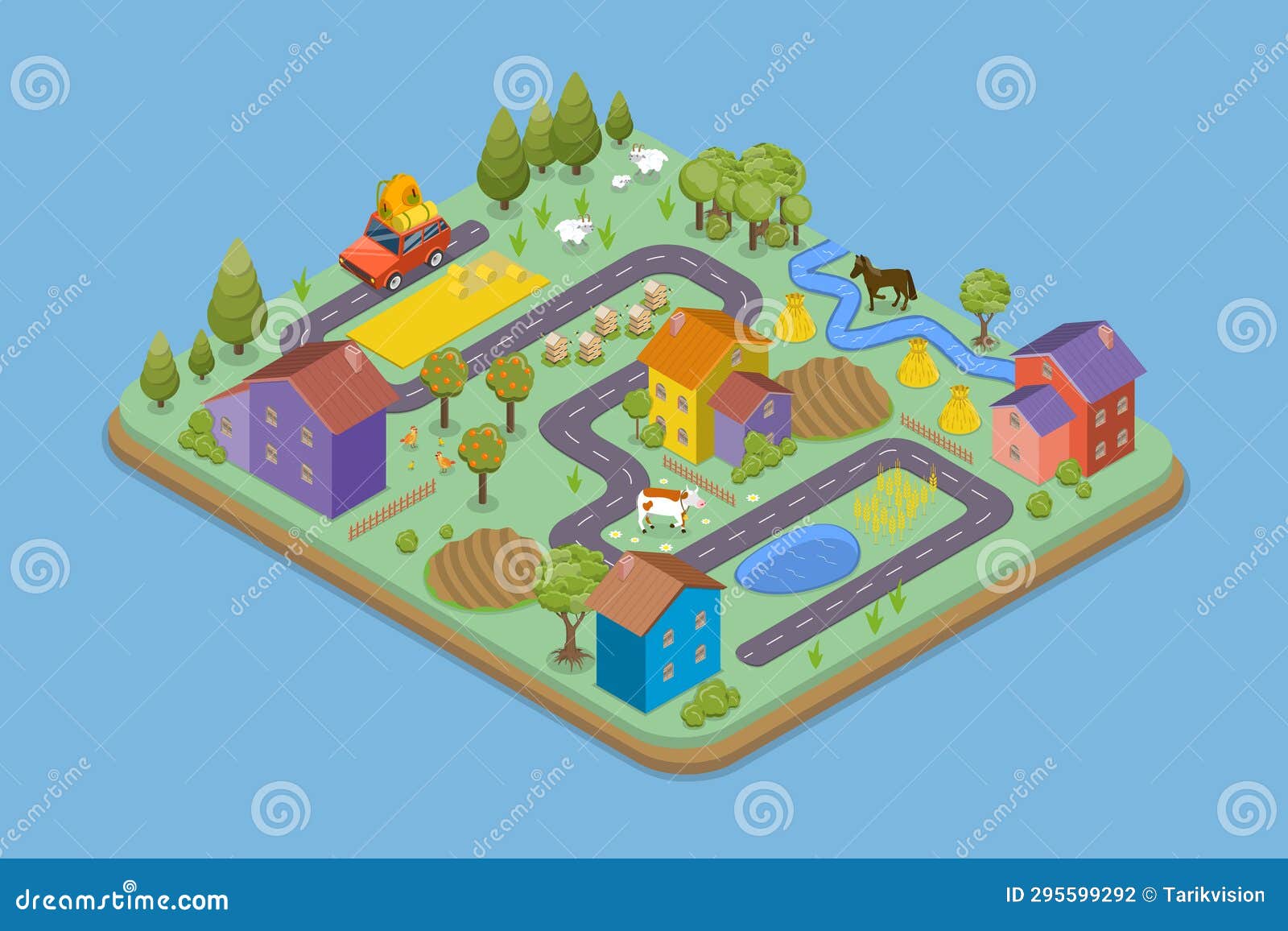 3D Isometric Flat Vector Illustration of Kids Map Stock Vector ...