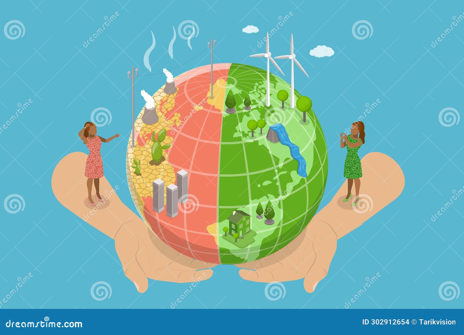 3D Isometric Flat Vector Illustration of Save Earth Stock Illustration ...