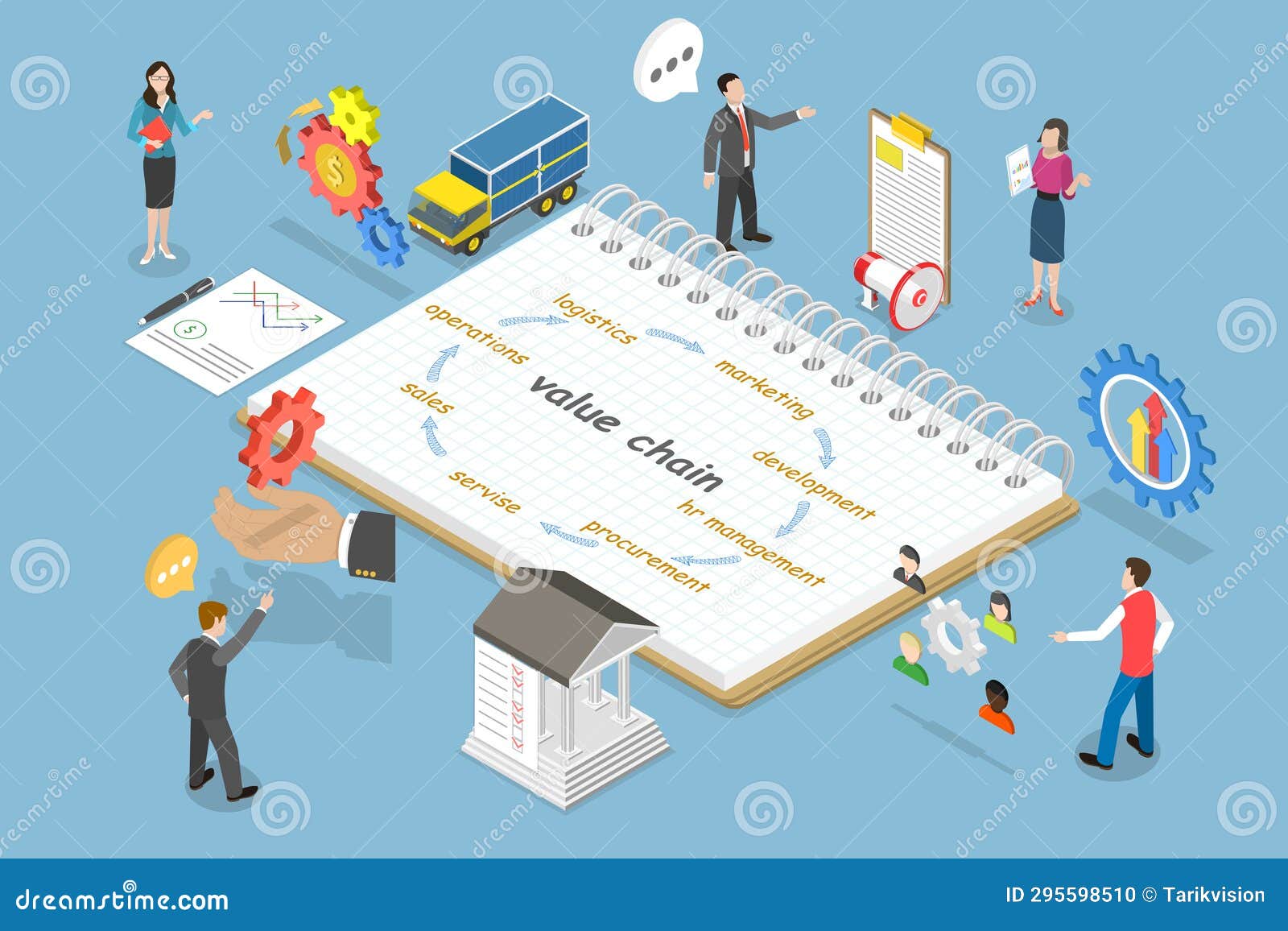 3D Isometric Flat Vector Illustration of Value Chain Stock Vector ...
