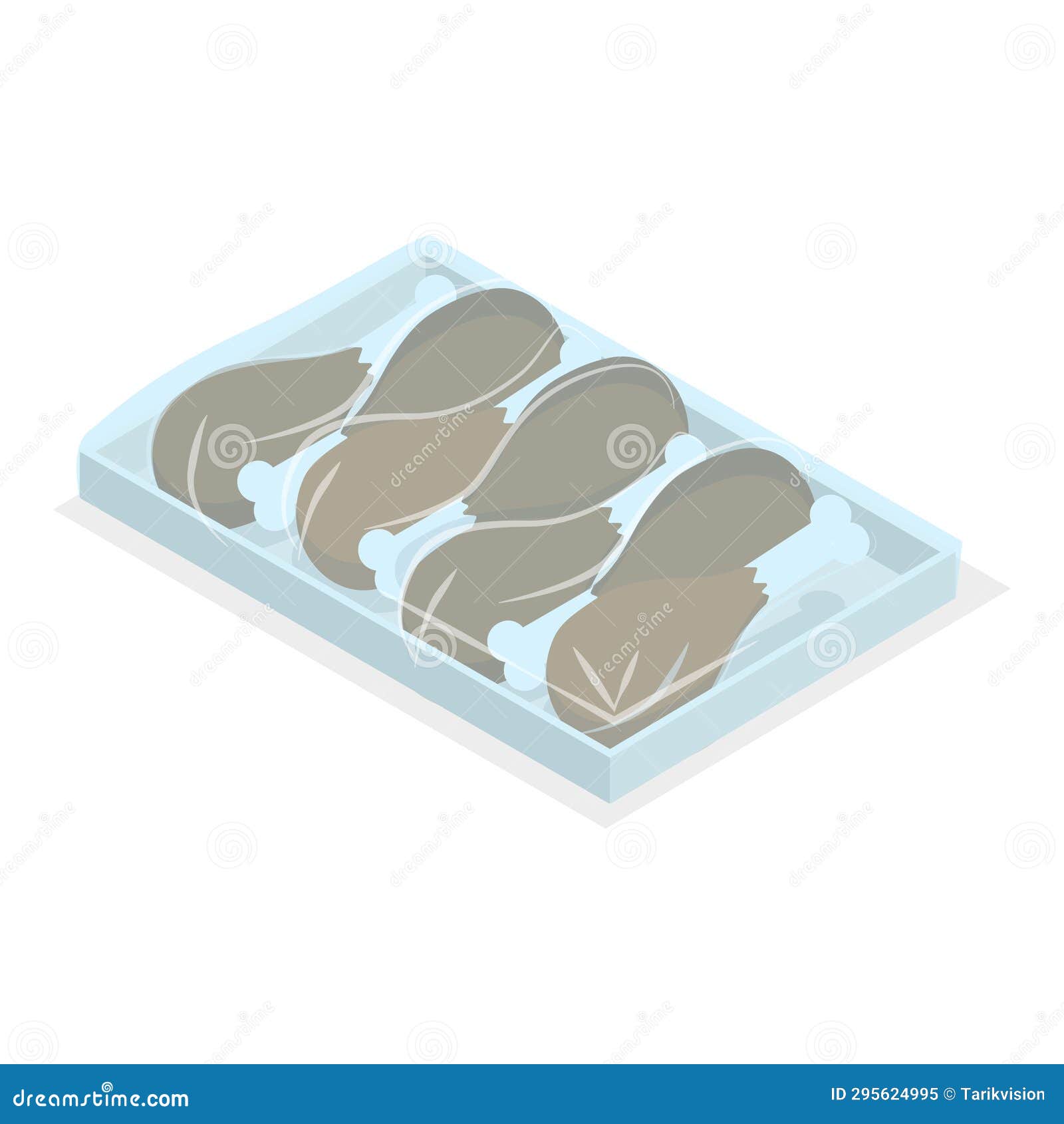 Frozen Meat Illustration With Label And Barcode. Packaged Raw Steak ...