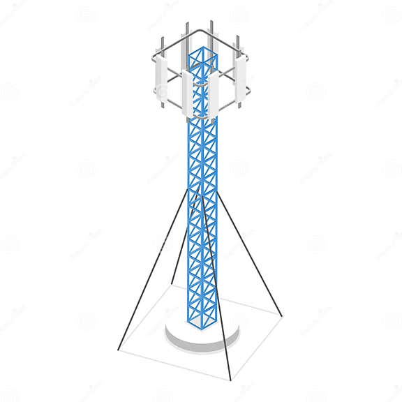 3D Isometric Flat Vector Set of Telecom Towers. Item 4 Stock Vector ...