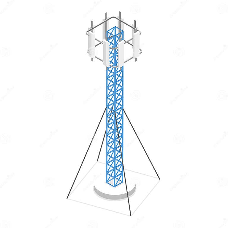 3D Isometric Flat Vector Set of Telecom Towers. Item 4 Stock Vector ...