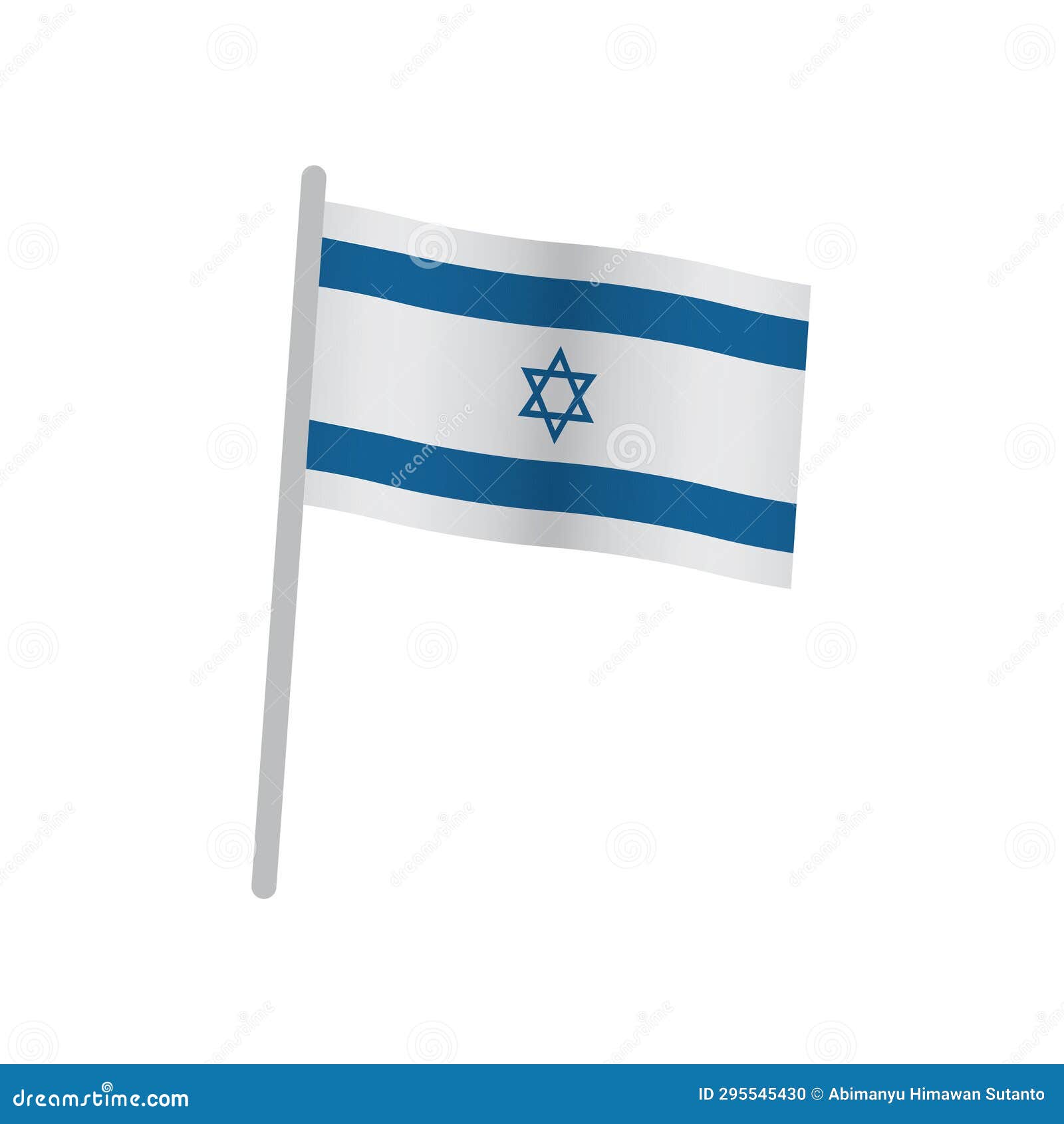 3D Israel Flag Icon with Pole Vector Stock Vector - Illustration of ...
