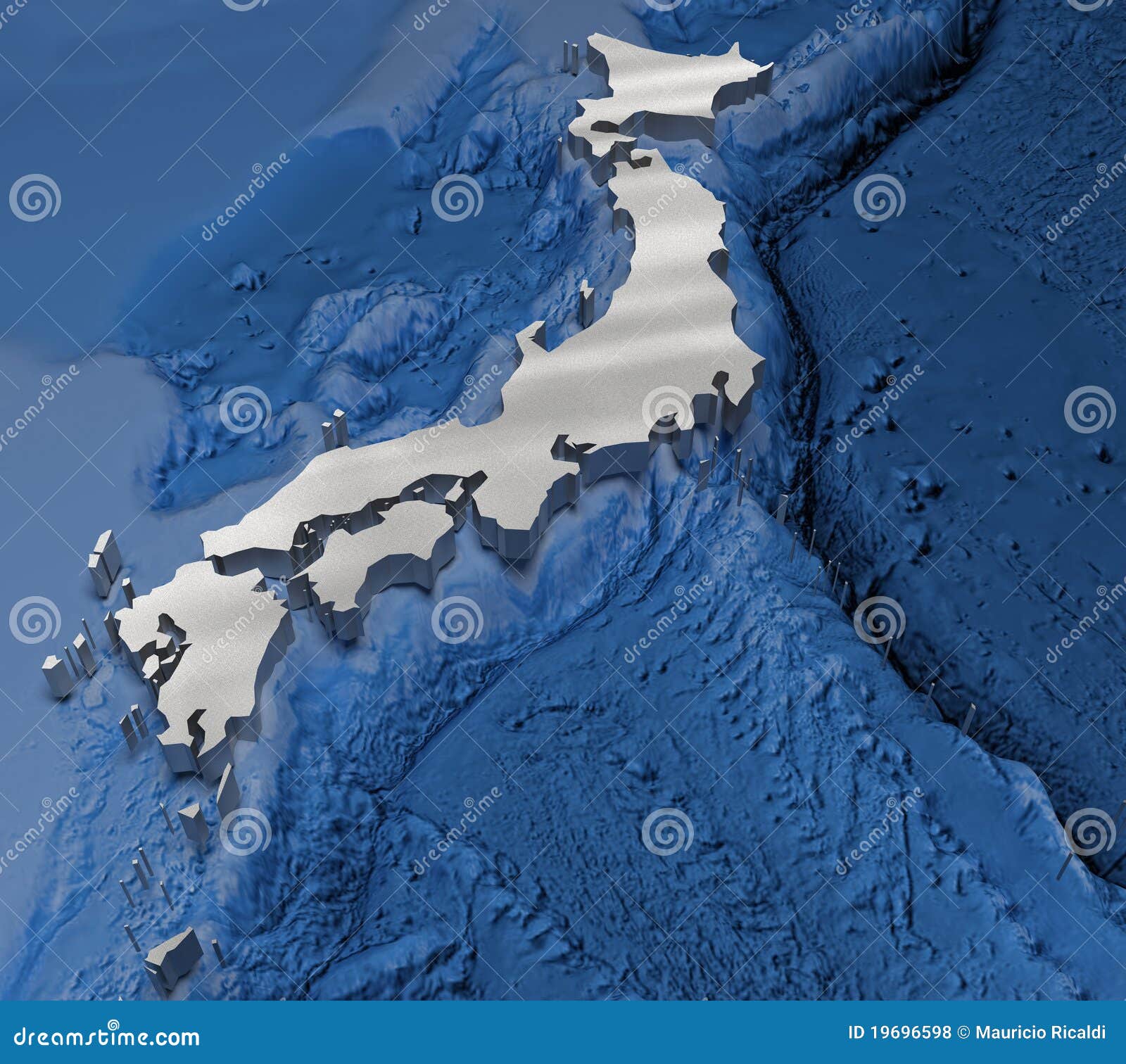 3D japan map stock illustration. Illustration of abyss - 19696598