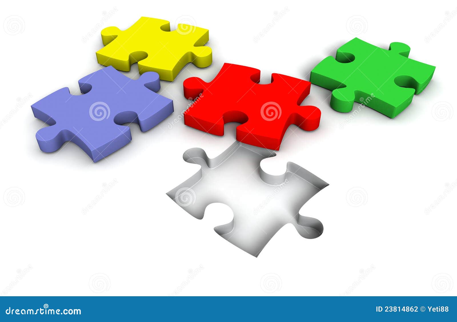 3d jigsaw puzzle stock illustration. Illustration of concepts - 23814862