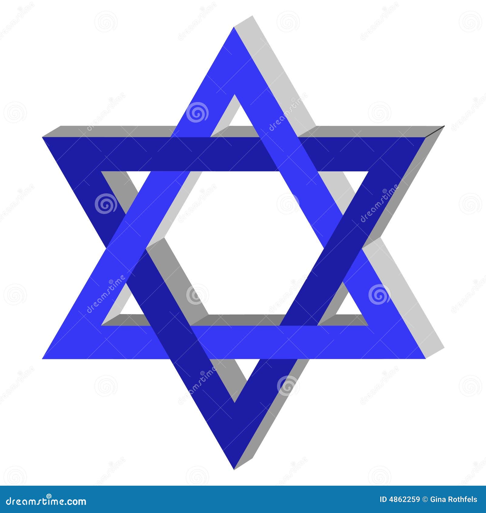 3D Jodenster vector illustratie. Illustration of blauw - 4862259