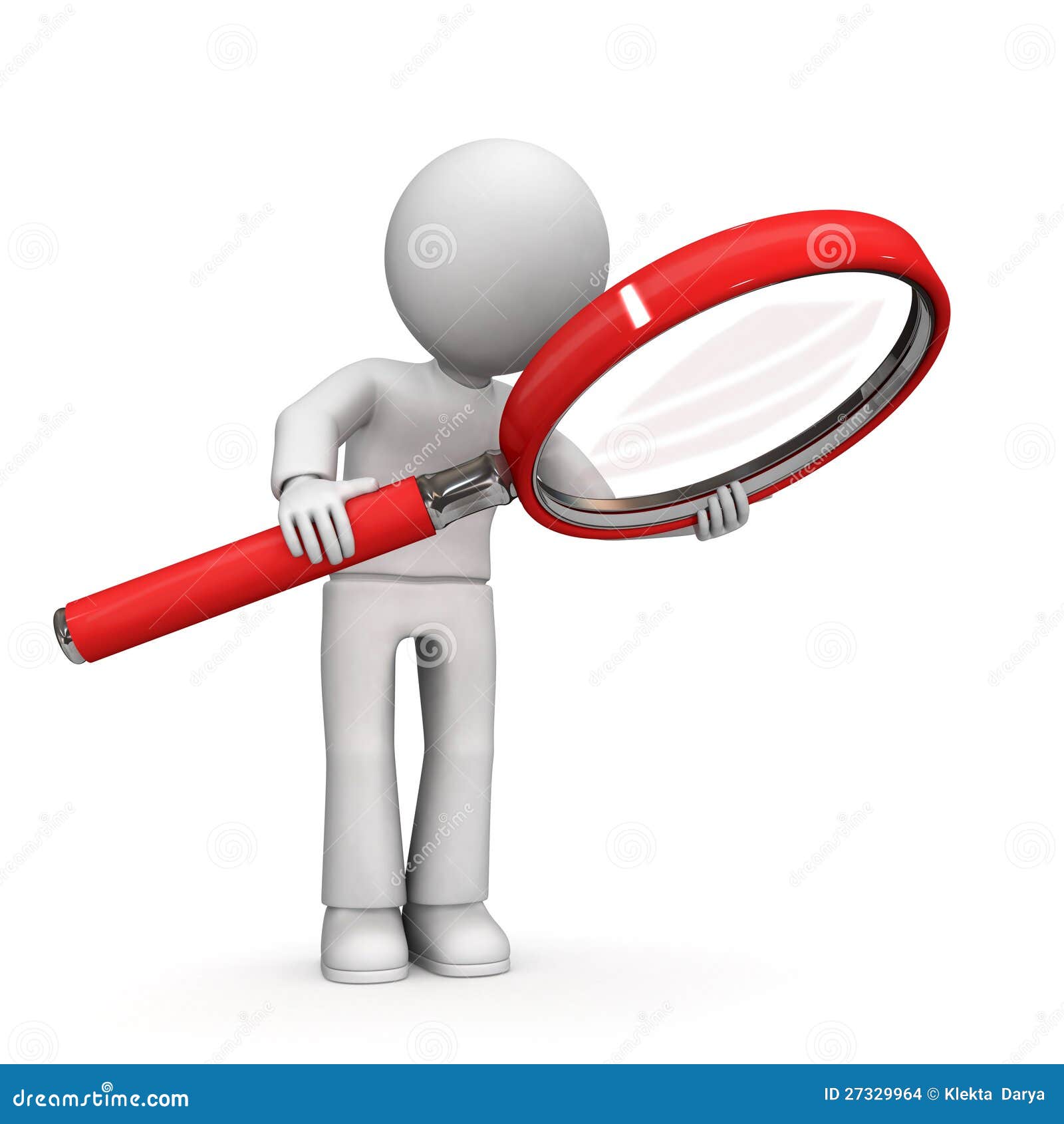 3D Karakter Met Vergrootglas Stock Illustratie - Illustration of kijk ...