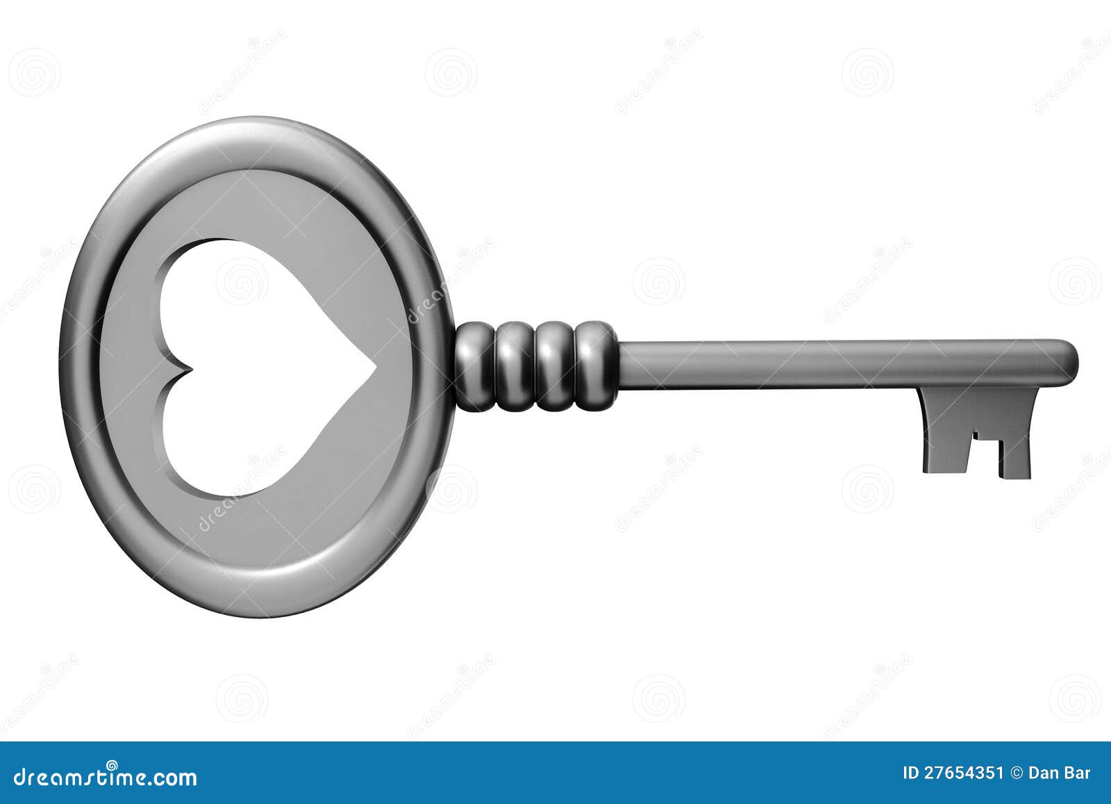 3d Key and Heart, Valentine Concept Stock Illustration - Illustration ...