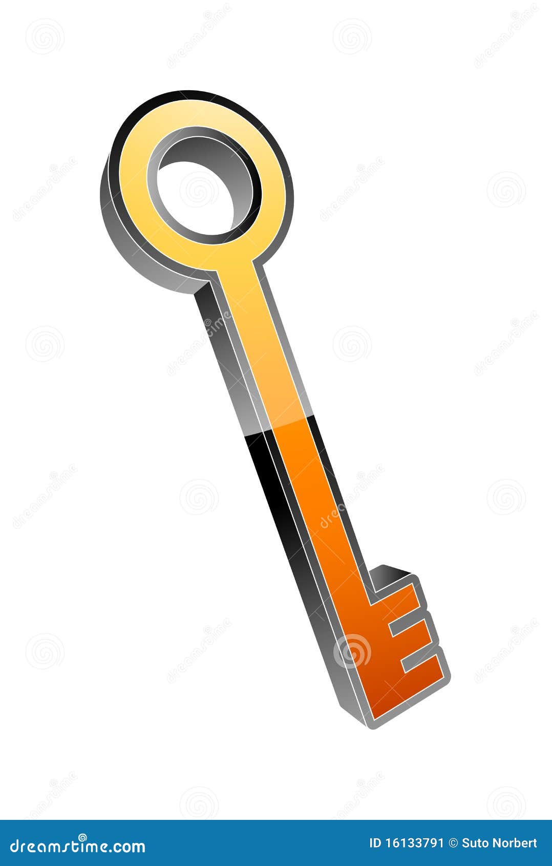 3d key icon stock illustration. Illustration of isolated - 16133791