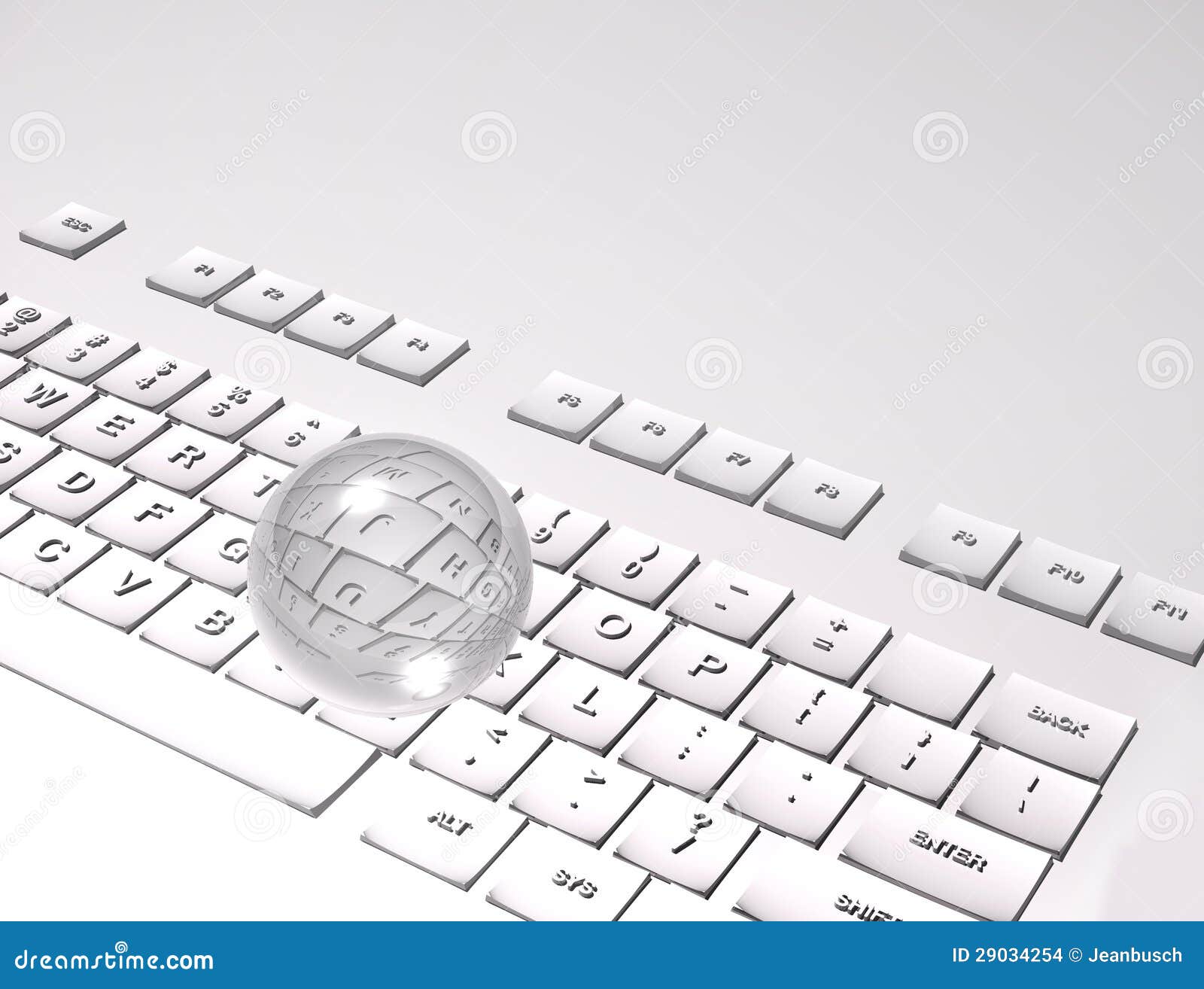 3D Keyboard on White Background Stock Illustration - Illustration of ...