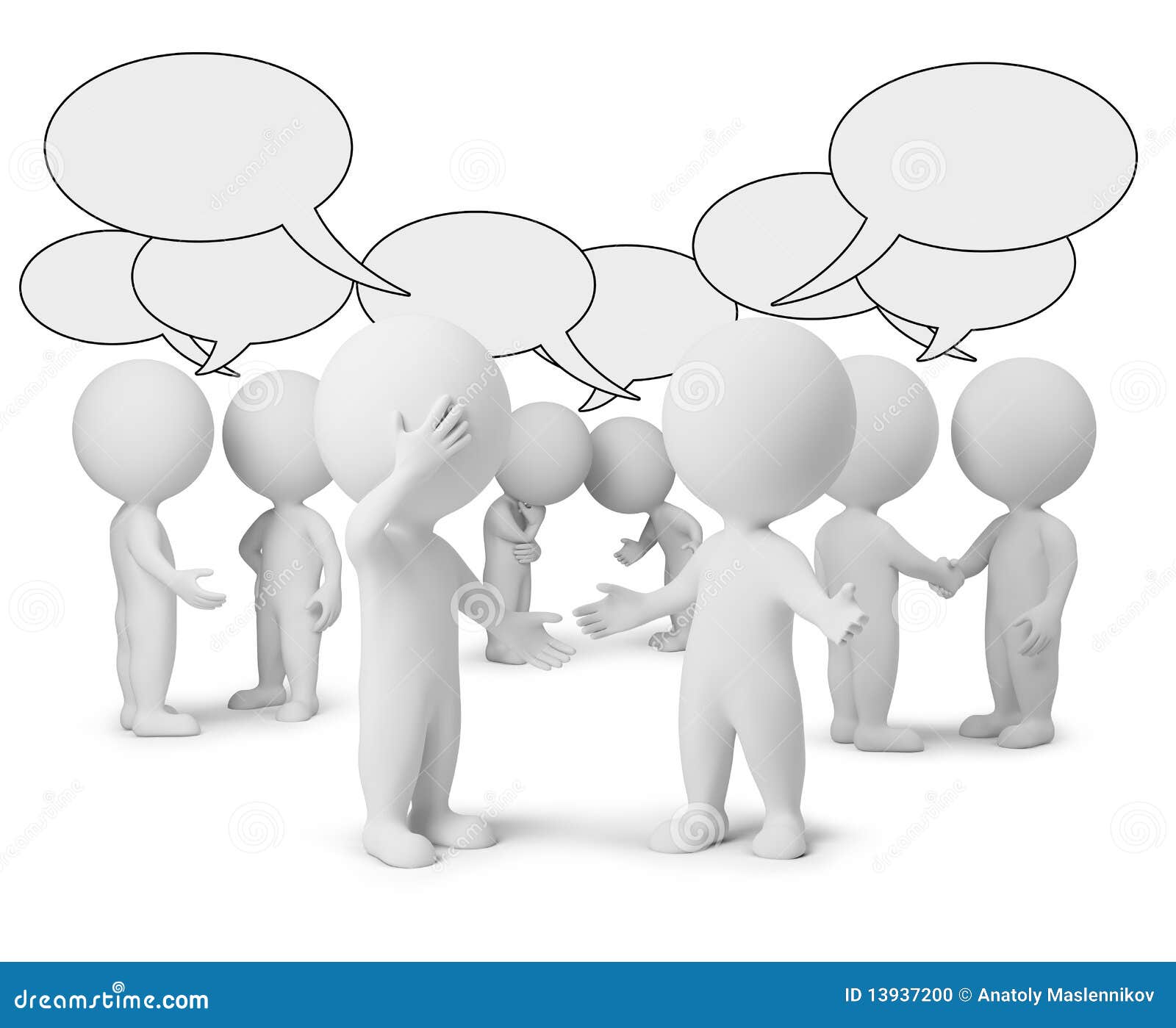 3d Kleine Leute - Diskussion Stock Abbildung - Illustration von ...