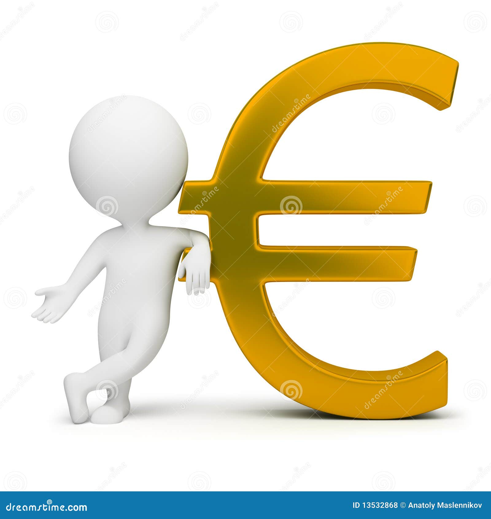 3d Kleine Mensen - Euro Teken Stock Illustratie - Illustration of ...