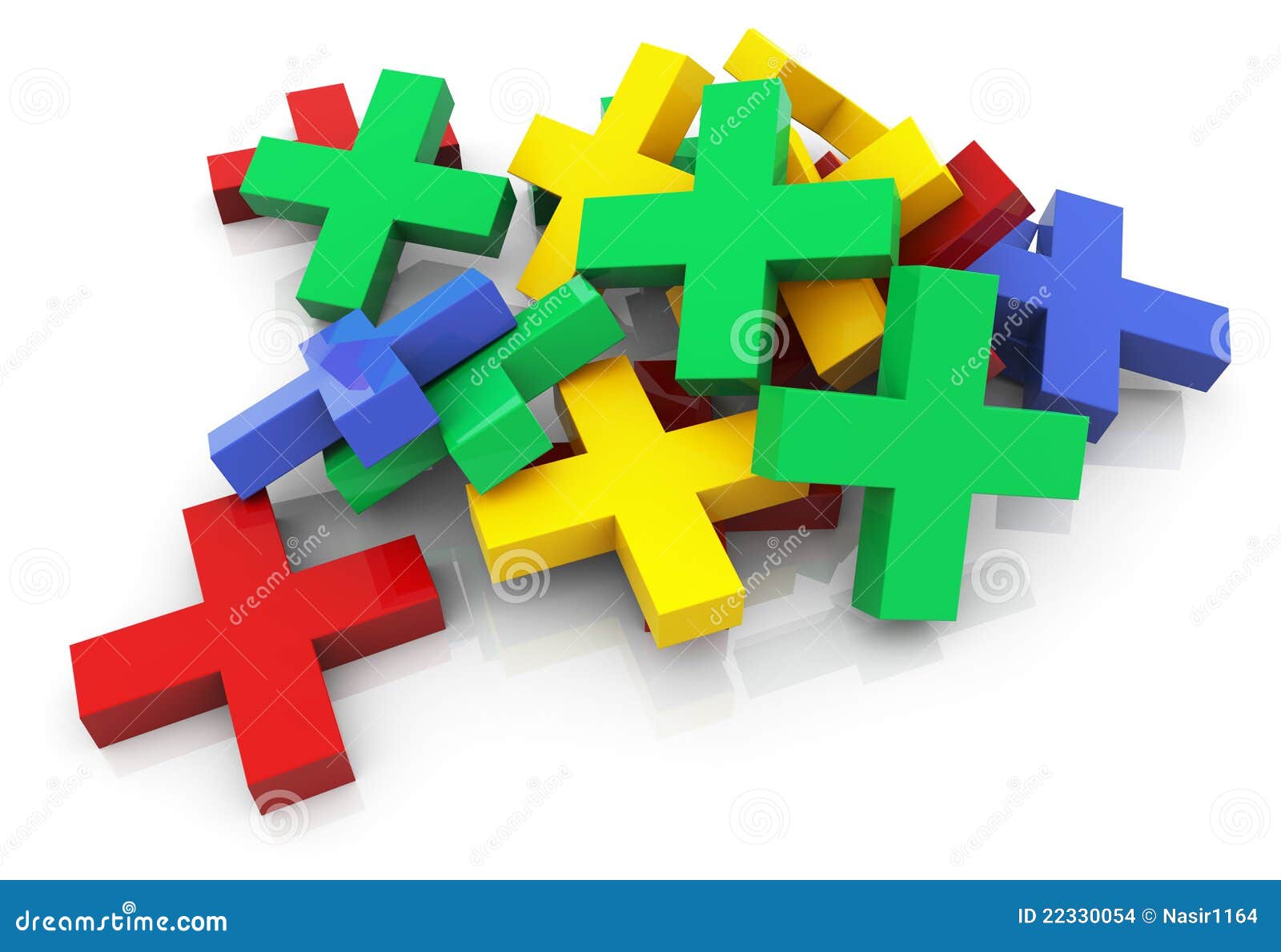 3d kleurrijk plusteken stock illustratie. Illustration of ...