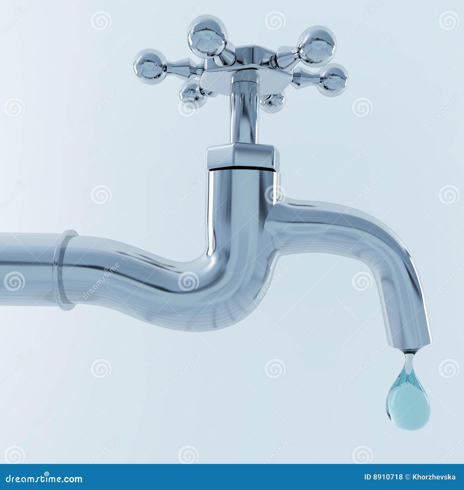 3d Kraan Met Daling Van Water Stock Illustratie - Illustration of ...