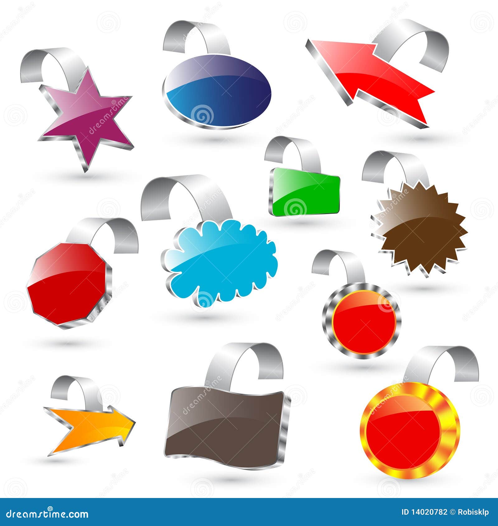 3d labels stock vector. Illustration of sign, cloud, isolated - 14020782