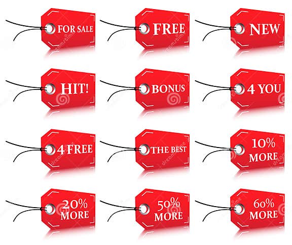 3D labels stock vector. Illustration of shop, color, buttons - 6180635