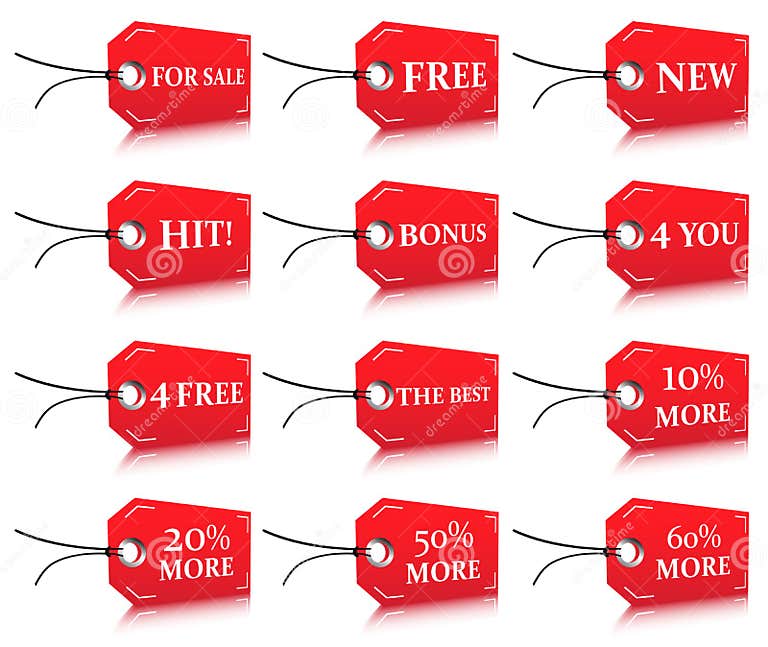 3D labels stock vector. Illustration of shop, color, buttons - 6180635