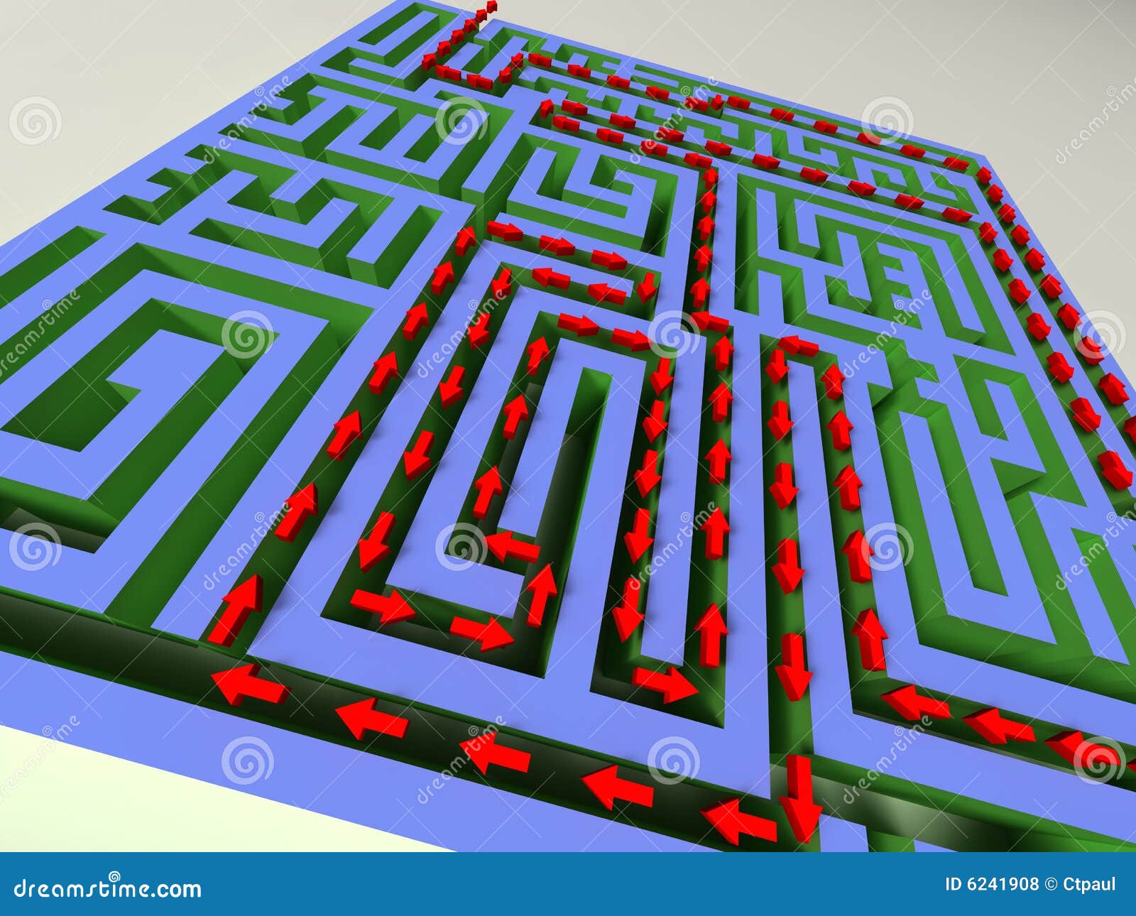 3D Labyrinth With Red Arrow Picture. Image: 6241908